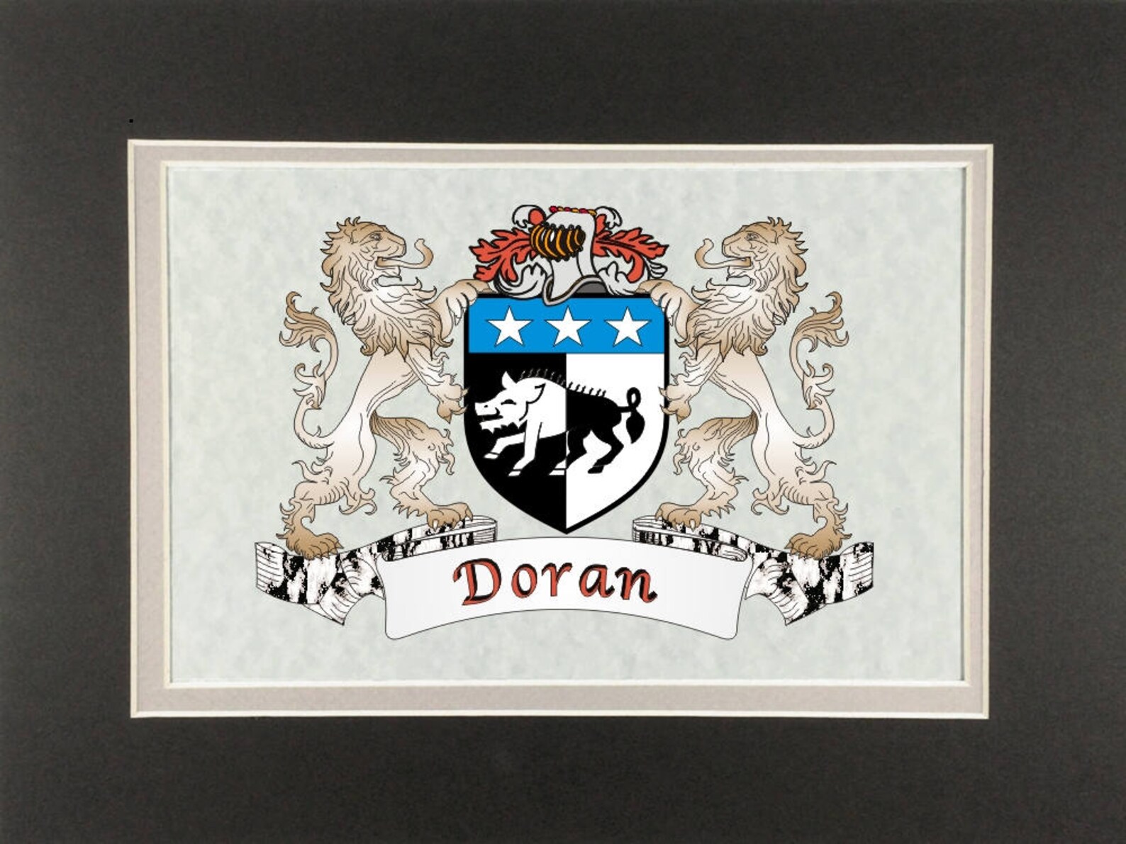 Doran Irish Coat of Arms Print - Frameable 9" X 12" - Etsy