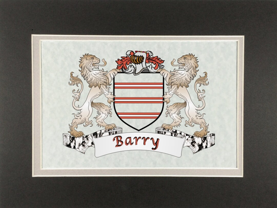Barry Irish Coat of Arms Print - Frameable 9" X 12" - Etsy