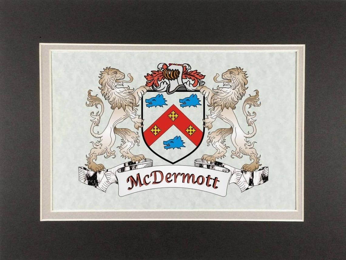 Mcdermott Irish Coat of Arms Print - Frameable 9" X 12" - Etsy