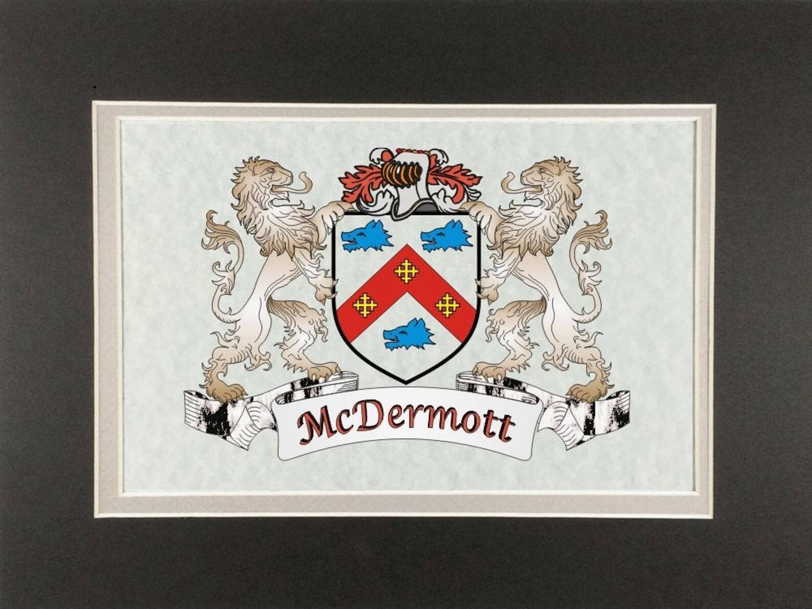Mcdermott Irish Coat of Arms Print - Frameable 9" X 12" - Etsy