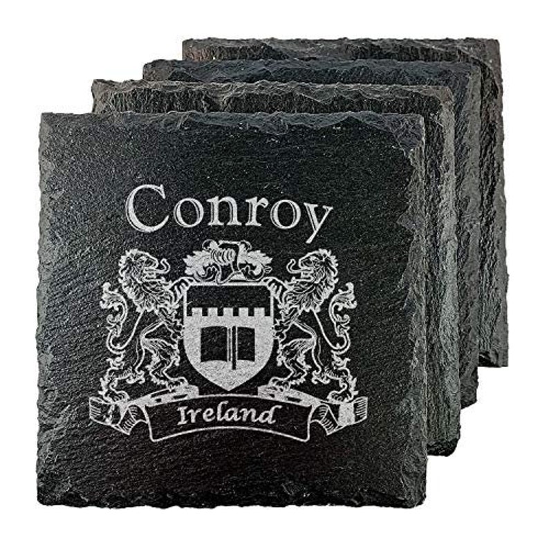 Conroy Irish Coat of Arms Slate Coasters Set of 4 - Etsy