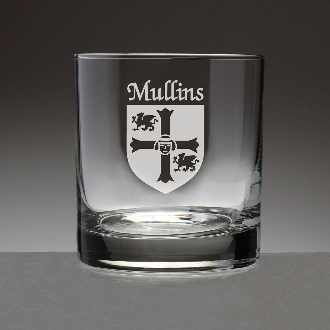 Mullins Irish Coat of Arms Tumbler Glasses Set of 4 sand Etched - Etsy