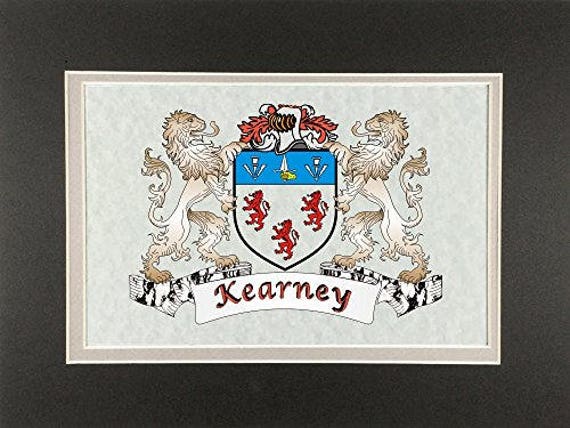Kearney Irish Coat of Arms Print Frameable 9 X | Etsy