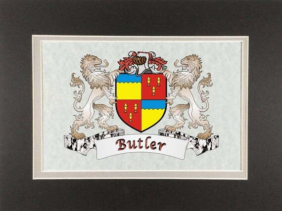 Butler Irish Coat of Arms Print Frameable 9 X 12 | Etsy