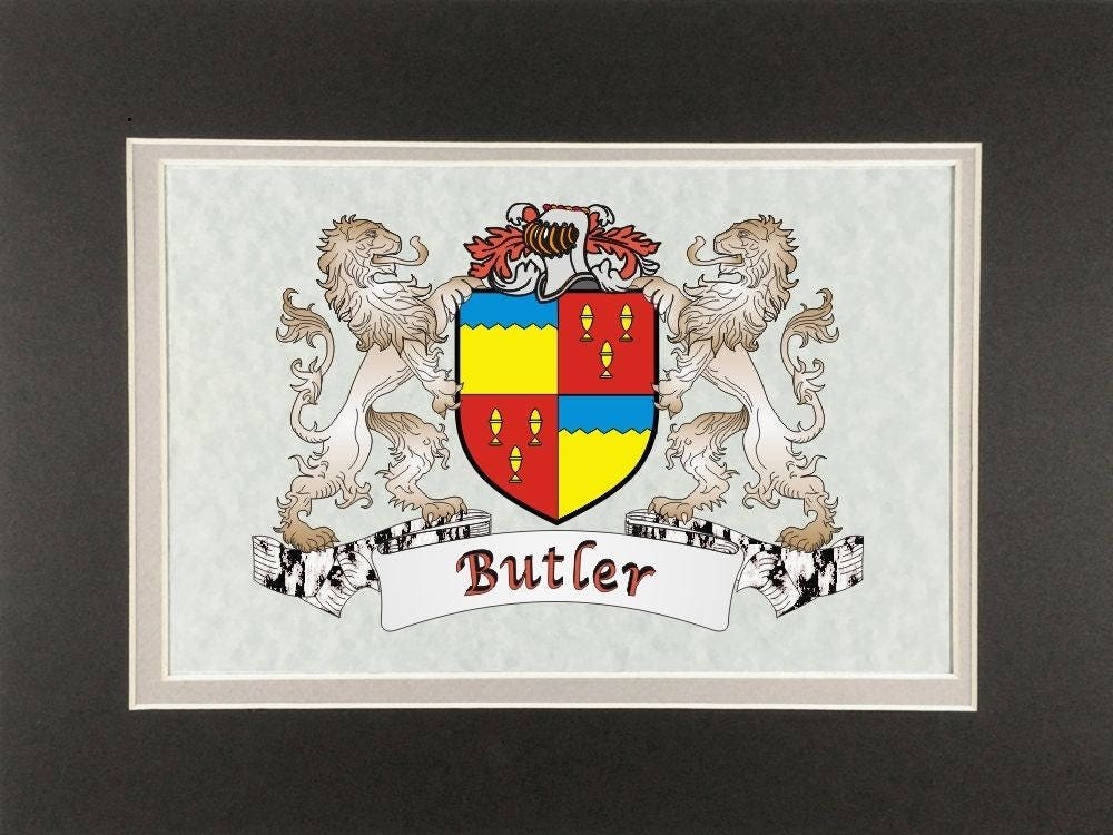 Butler Irish Coat of Arms Print Frameable 9 X 12 - Etsy UK