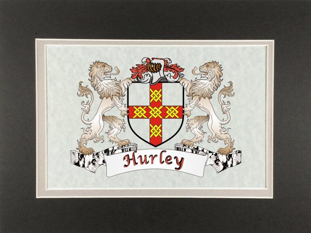 Hurley Irish Coat of Arms Print - Frameable 9" X 12" - Etsy