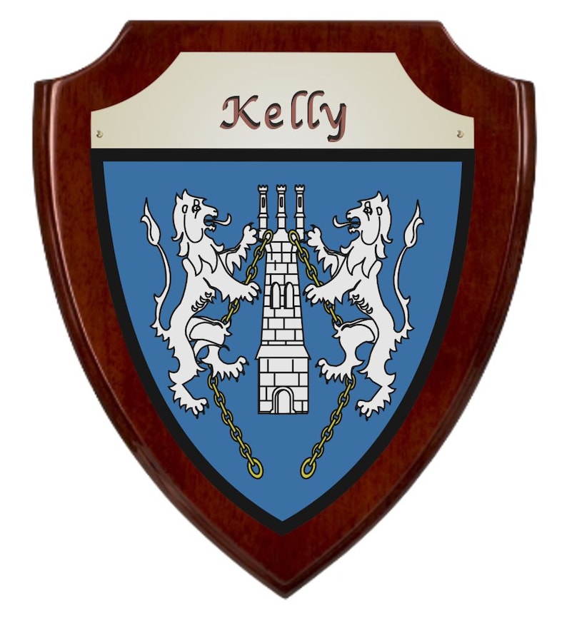 Kelly Irish Coat of Arms Shield Plaque Rosewood Finish - Etsy