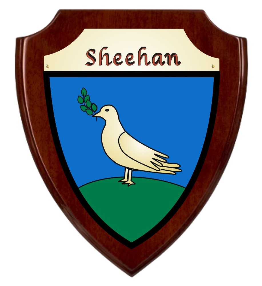 Sheehan Irish Coat of Arms Shield Plaque Rosewood Finish - Etsy Australia