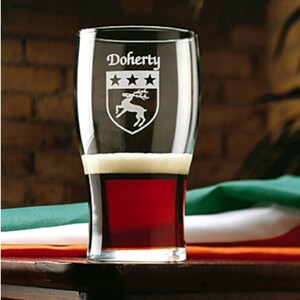 Mullen Irish Coat of Arms Tavern Glasses Set of 4 sand - Etsy