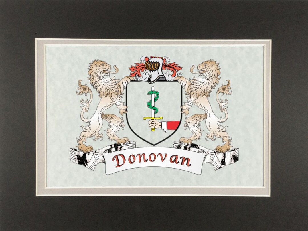 Donovan Irish Coat of Arms Print - Frameable 9" X 12" - Etsy