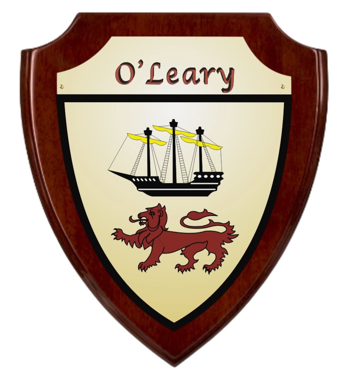 O'leary Irish Coat of Arms Shield Plaque Rosewood Finish - Etsy