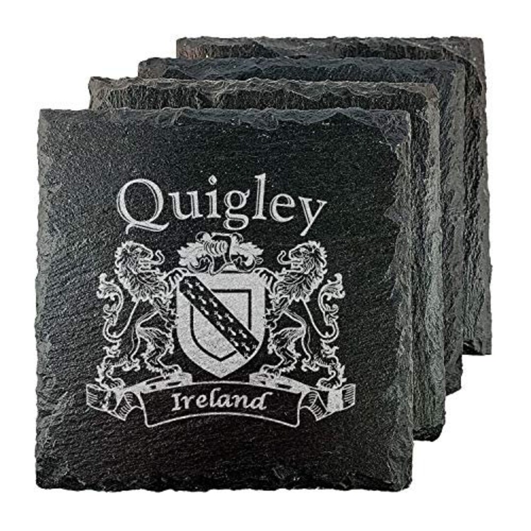 Quigley Irish Coat of Arms Slate Coasters - Set of 4 - Etsy