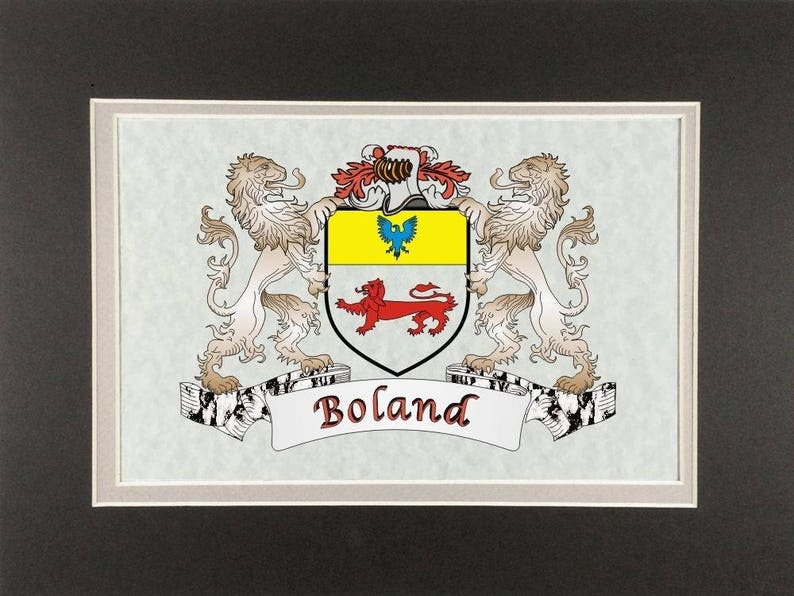 Boland Irish Coat of Arms Print Frameable 9 X 12 - Etsy