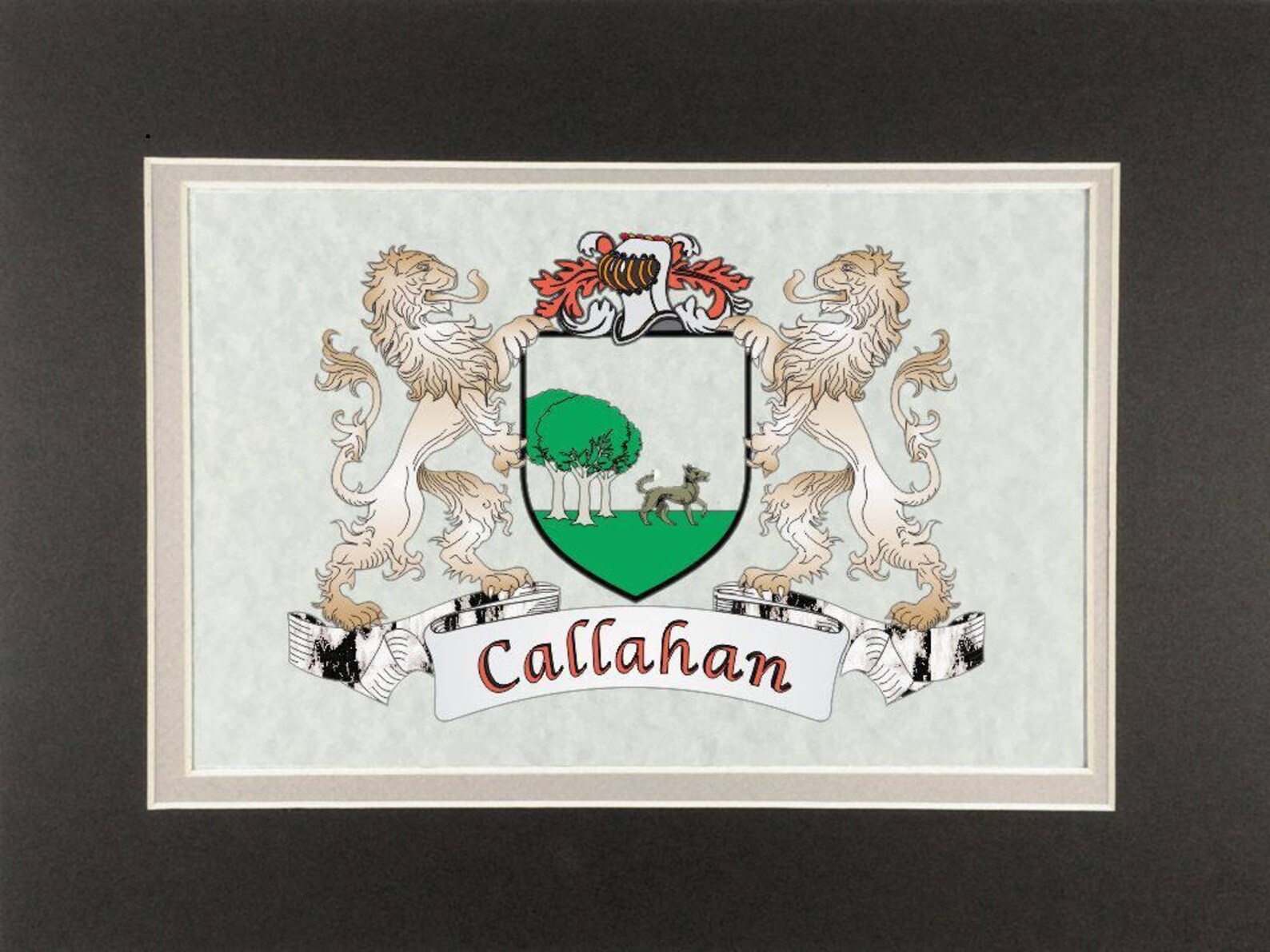 Callahan Irish Coat of Arms Print Frameable 9 x | Etsy
