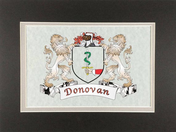 Donovan Irish Coat of Arms Print Frameable 9 X | Etsy