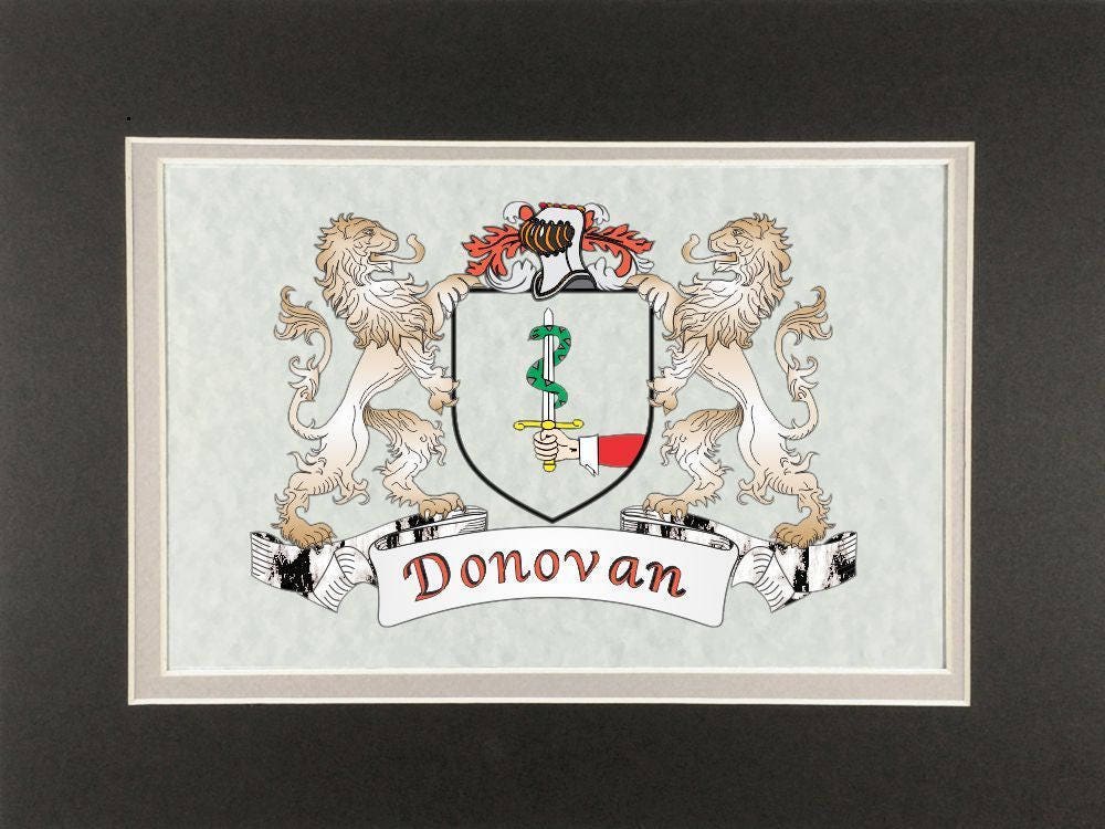 Donovan Irish Coat of Arms Print Frameable 9 X - Etsy New Zealand