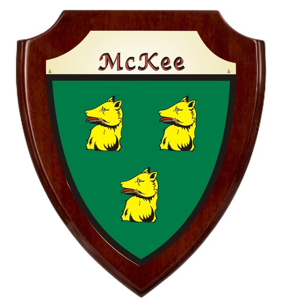 Mckee Irish Coat of Arms Shield Plaque Rosewood Finish - Etsy