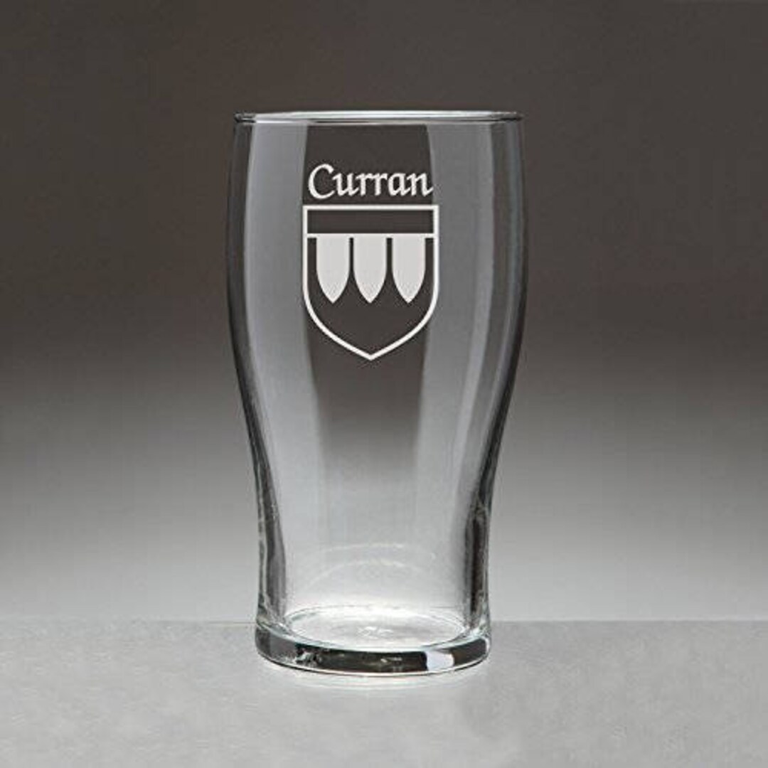 Curran Irish Coat of Arms Tavern Glasses Set of 4 sand Etched - Etsy