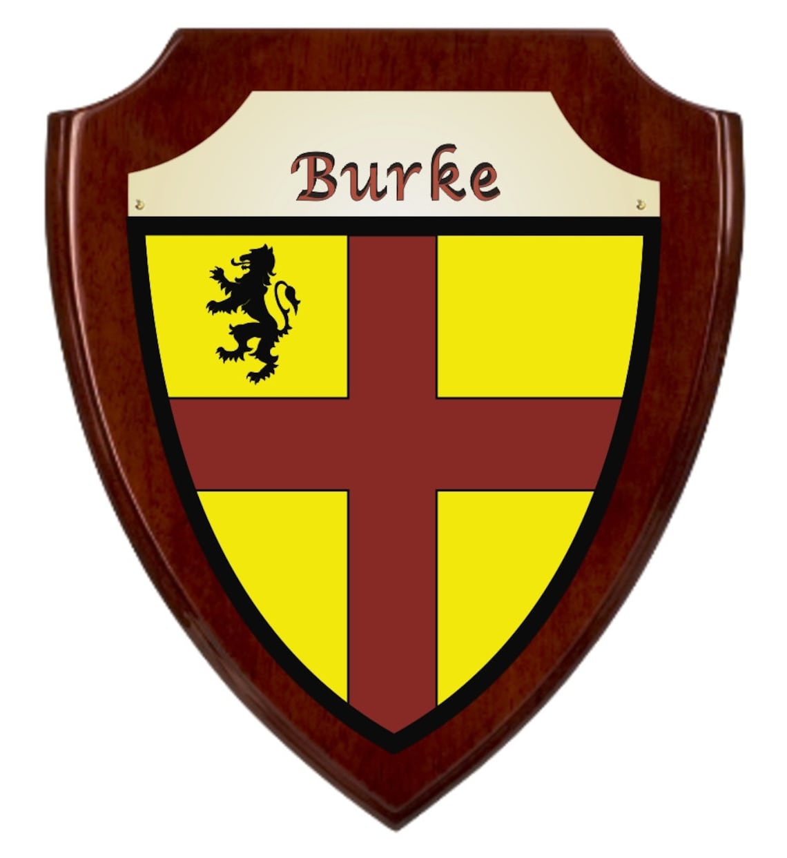 Burke Irish Coat of Arms Shield Plaque Rosewood Finish - Etsy