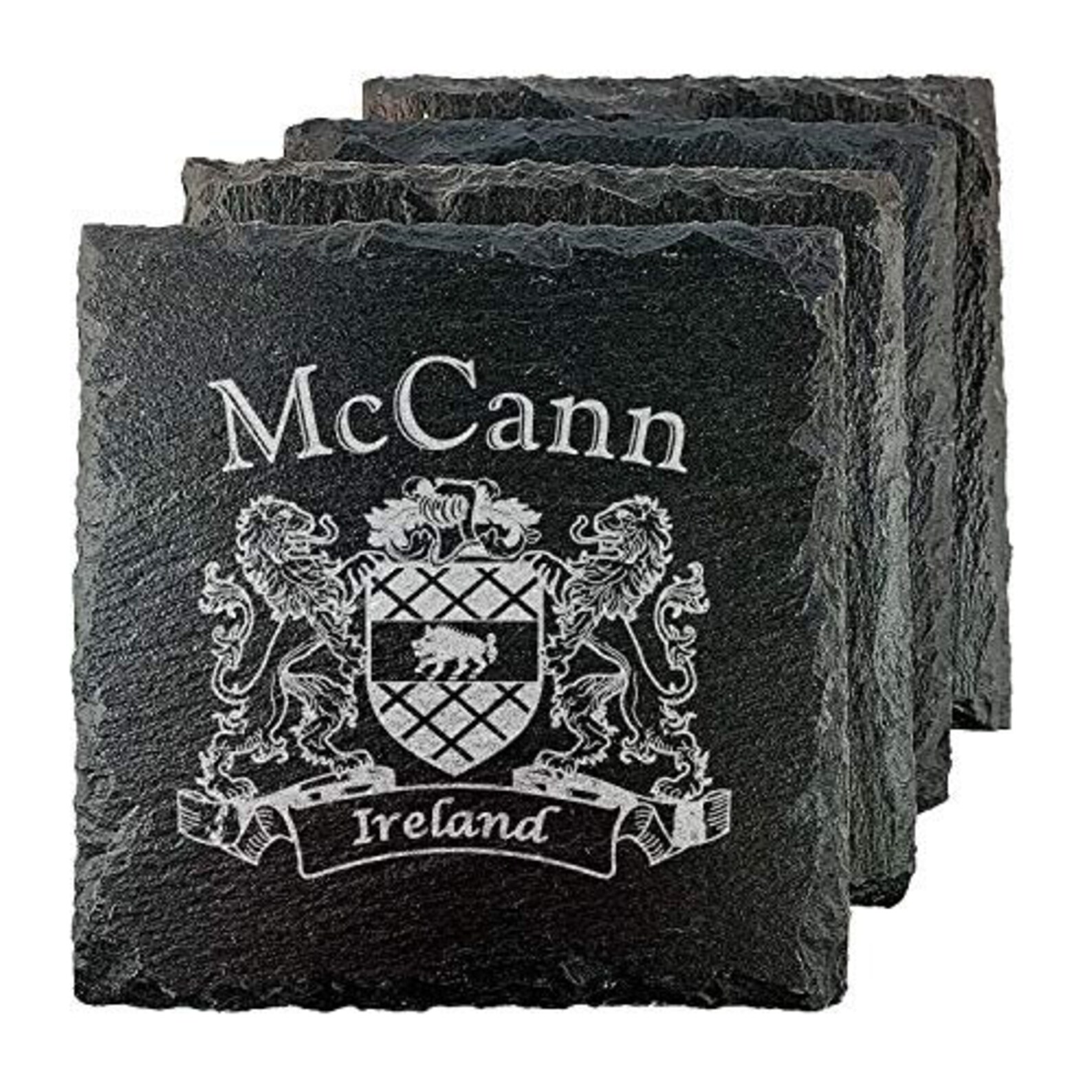 Mccann Irish Coat of Arms Slate Coasters Set of 4 - Etsy