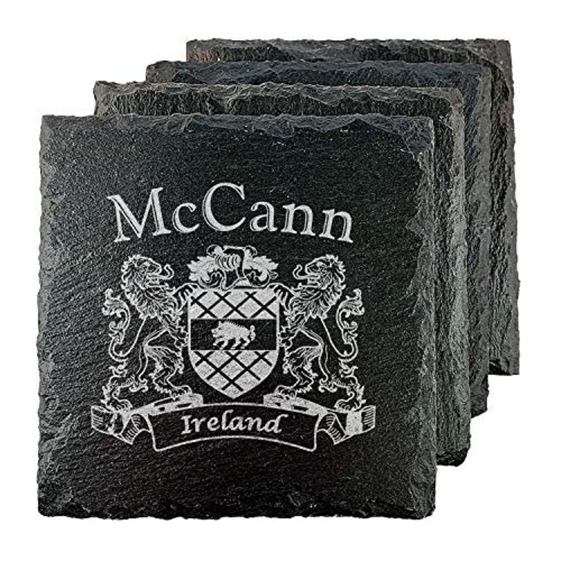 Mccann Irish Coat of Arms Slate Coasters Set of 4 - Etsy
