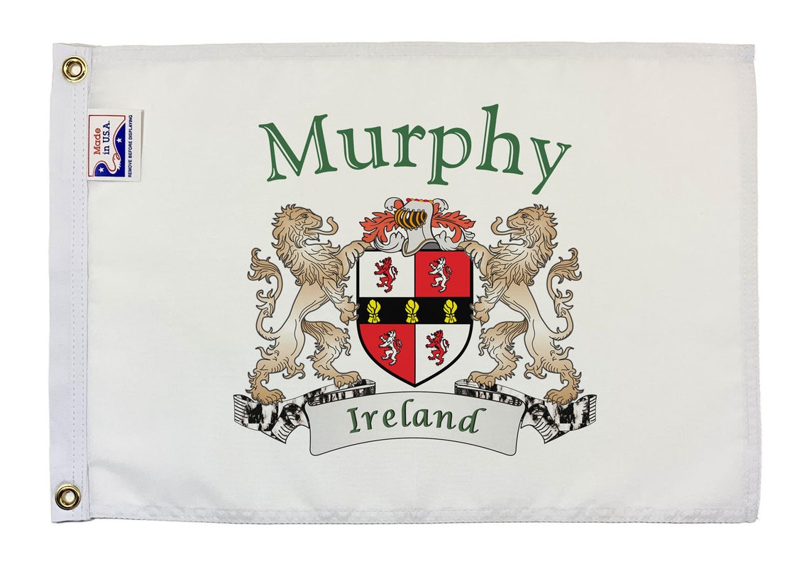 Murphy Irish Coat of Arms Small White Flag 12x18 | Etsy