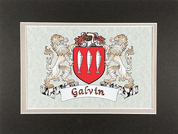 Galvin Irish Coat of Arms Print Frameable 9 X 12 | Etsy