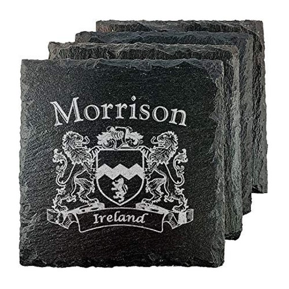Morrison Irish Coat of Arms Slate Coasters Set of 4 | Etsy