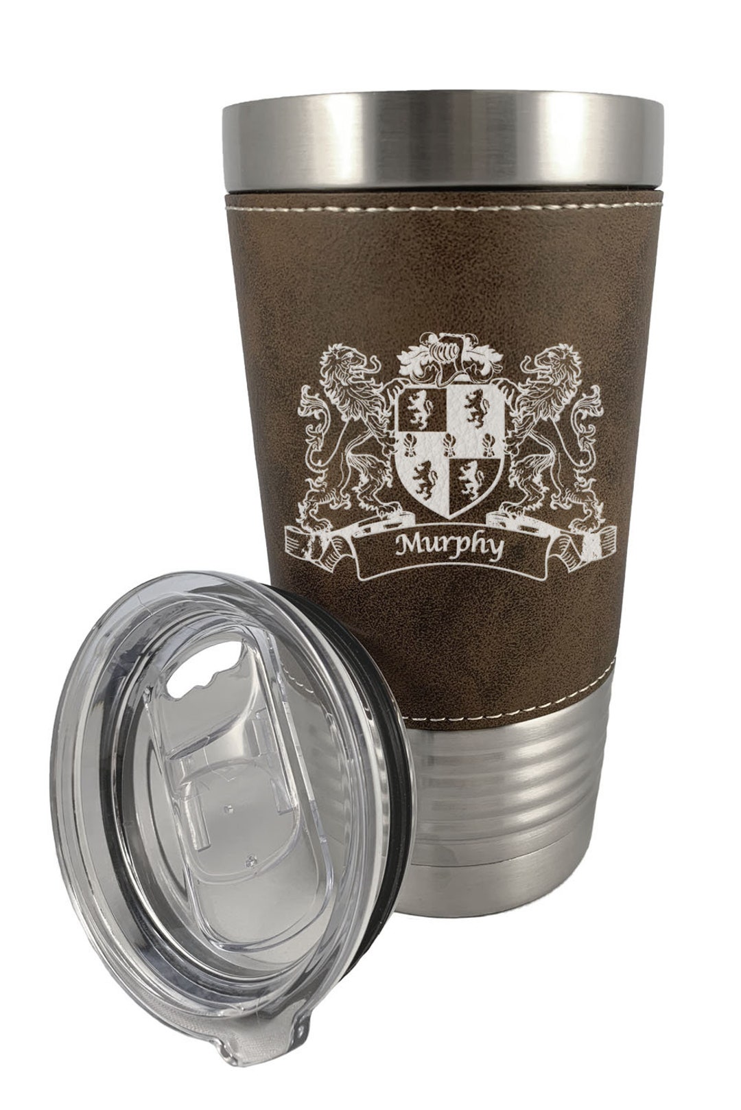 Murphy Irish Coat of Arms Leather Travel Mug - Etsy