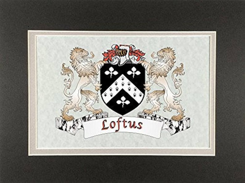 Loftus Irish Coat of Arms Print Frameable 9 x 12 | Etsy