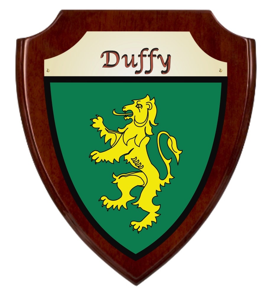Duffy Irish Coat of Arms Shield Plaque Rosewood Finish | Etsy