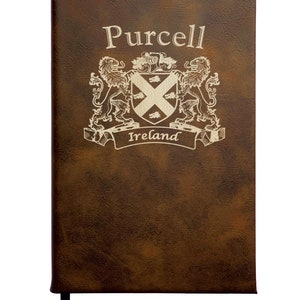 Purcell Irish Coat of Arms Leather Journal - Etsy