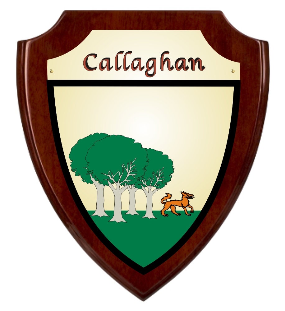 Callaghan Irish Coat of Arms Shield Plaque Rosewood Finish | Etsy