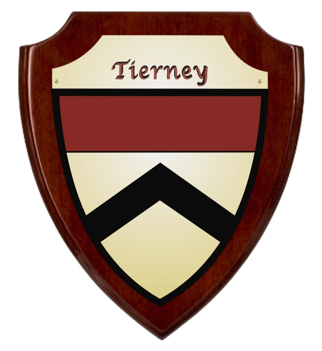 Tierney Irish Coat of Arms Shield Plaque Rosewood Finish - Etsy