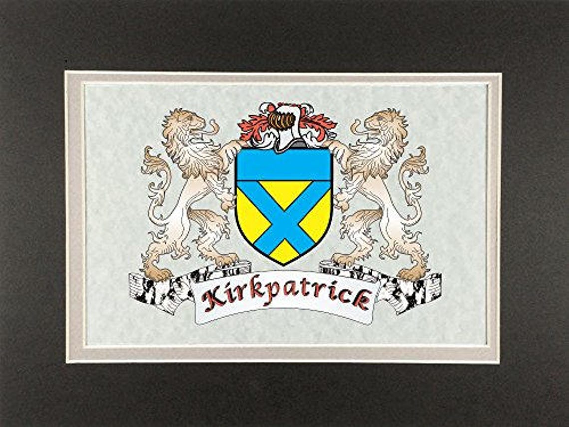 Kirkpatrick Irish Coat of Arms Print Frameable 9 X - Etsy