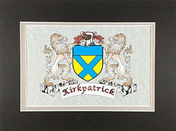 Kirkpatrick Irish Coat of Arms Print Frameable 9 X | Etsy