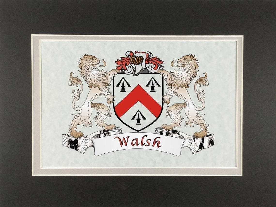 Walsh Irish Coat of Arms Print Frameable 9 X 12 - Etsy