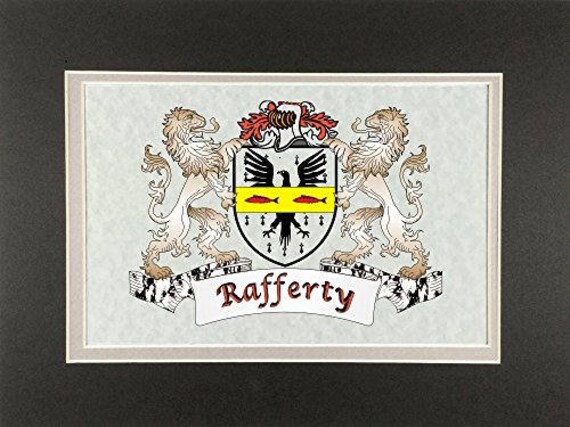 Rafferty Irish Coat of Arms Print Frameable 9 X | Etsy