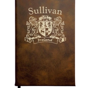 Sullivan Irish Coat of Arms Leather Journal - Etsy