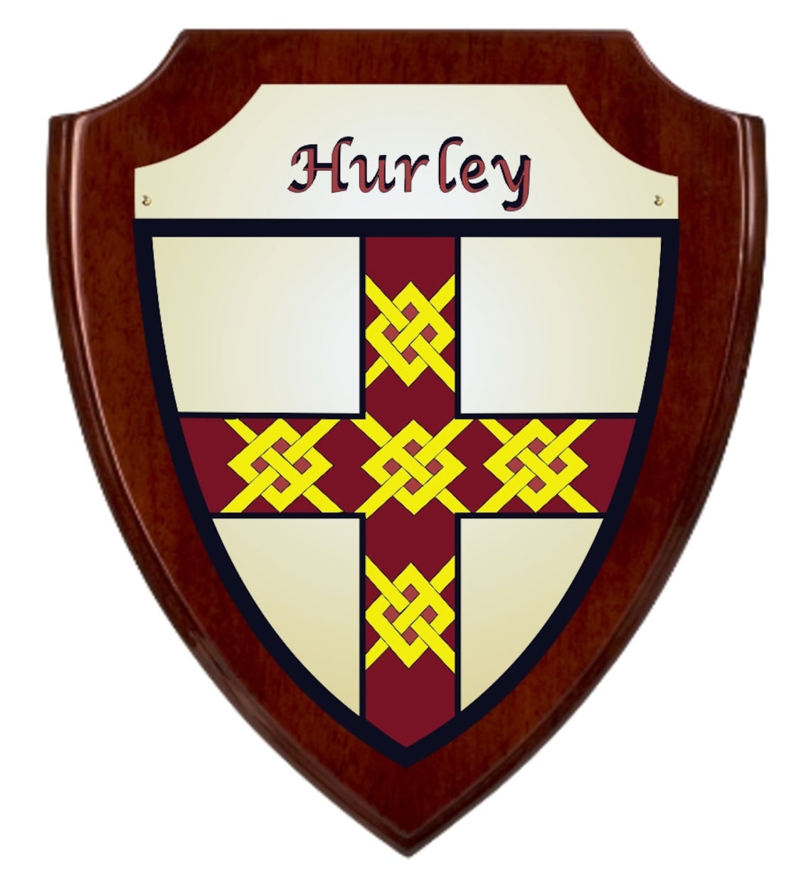 Hurley Irish Coat of Arms Shield Plaque Rosewood Finish - Etsy
