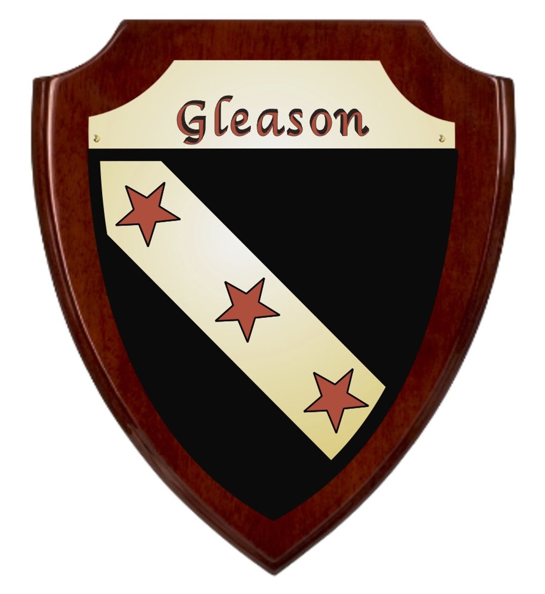 Gleason Irish Coat of Arms Shield Plaque Rosewood Finish - Etsy