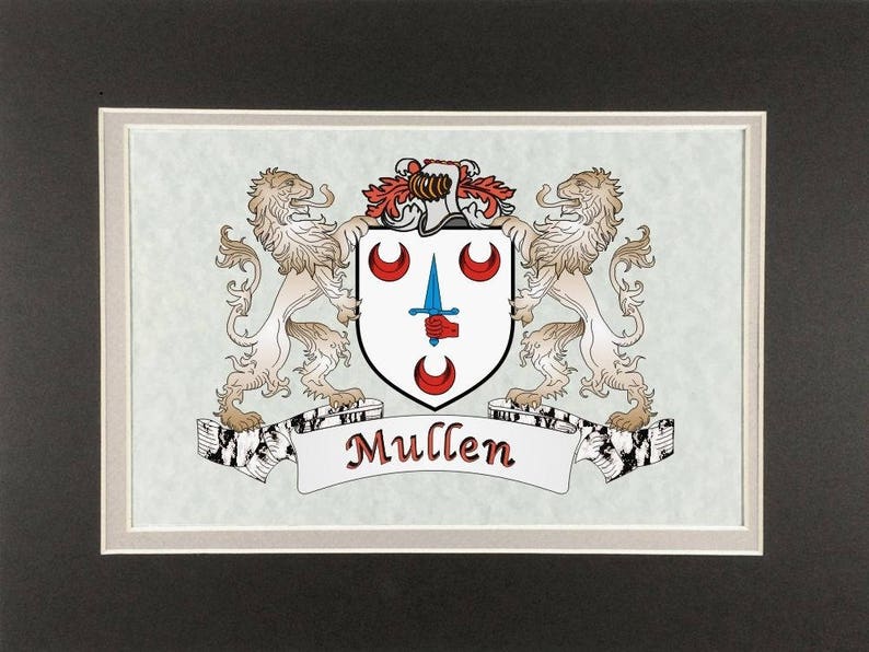 Mullen Irish Coat of Arms Print Frameable 9 X 12 | Etsy