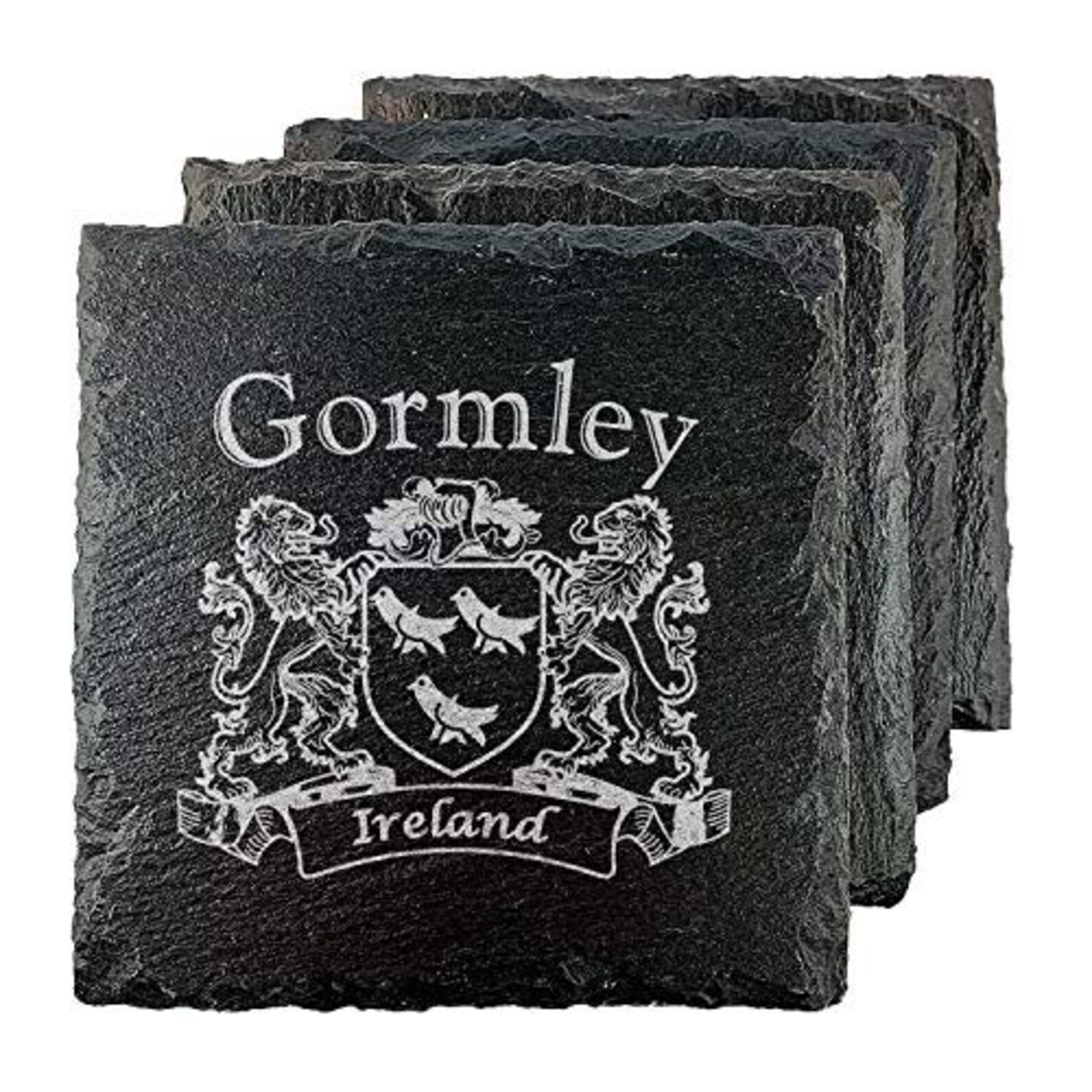 Gormley Irish Coat of Arms Slate Coasters - Set of 4 - Etsy