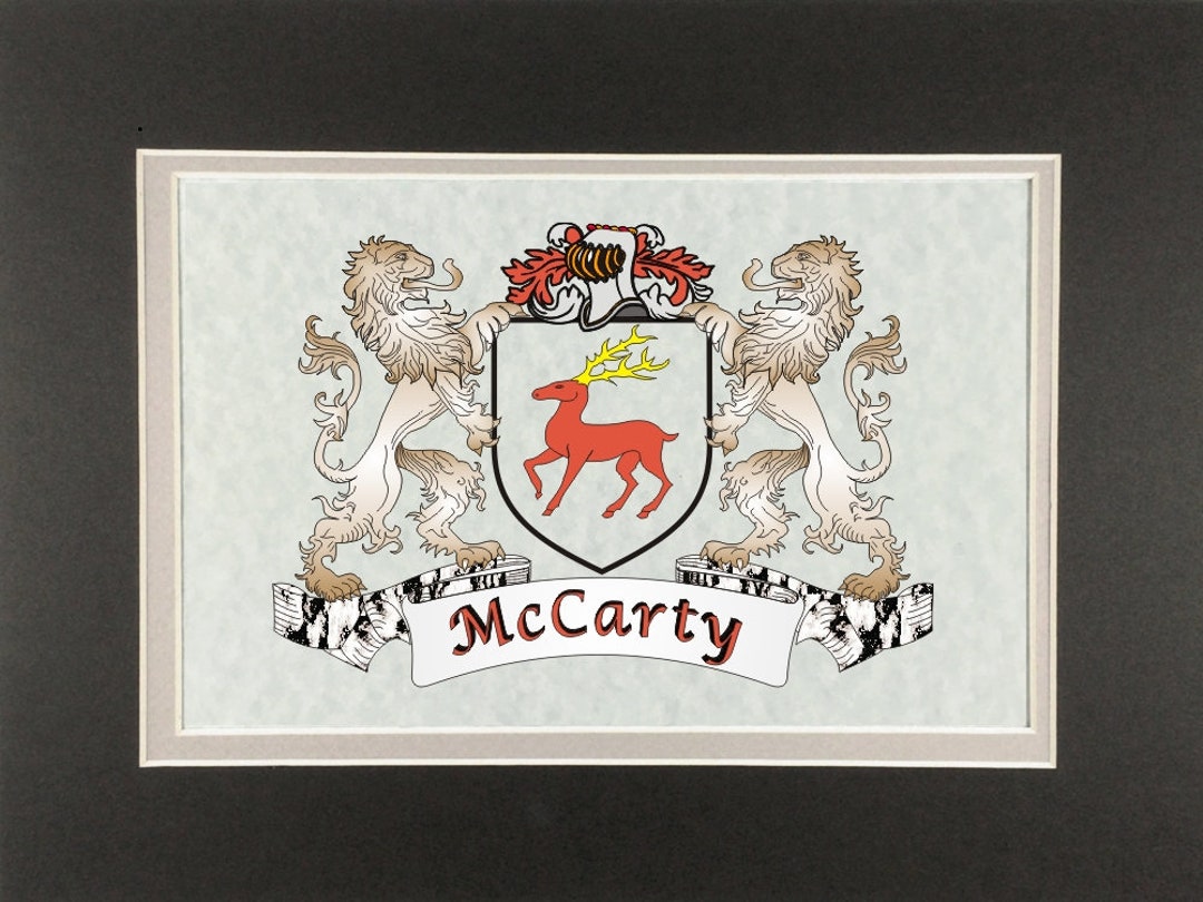 Mccarty Irish Coat of Arms Print - Frameable 9" X 12" - Etsy