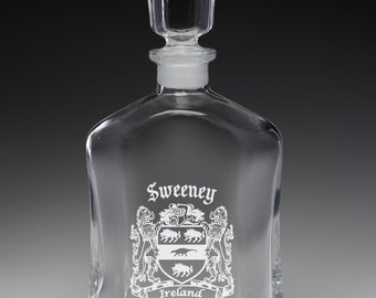 Sweeney Irish Coat of Arms Glass Beer Mug sand Etched | Etsy