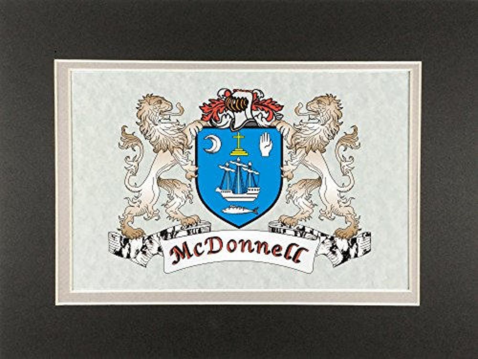 Mcdonnell Irish Coat of Arms Print Frameable 9 X - Etsy