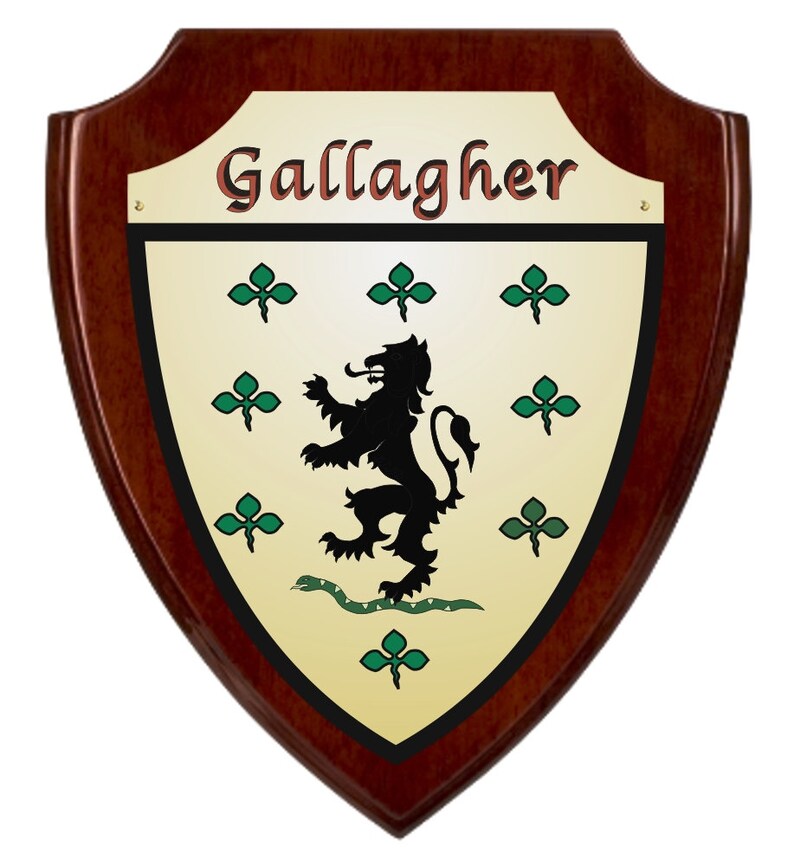 Gallagher Irish Coat of Arms Shield Plaque Rosewood Finish - Etsy