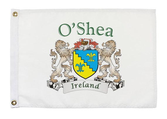 O'shea Irish Coat of Arms Small White Flag | Etsy