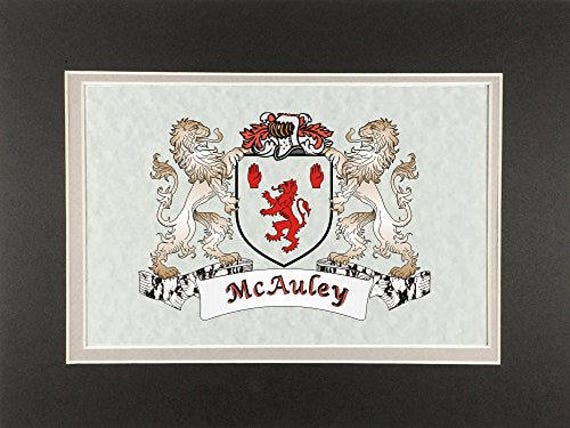McAuley Irish Coat of Arms Print Frameable 9 x | Etsy