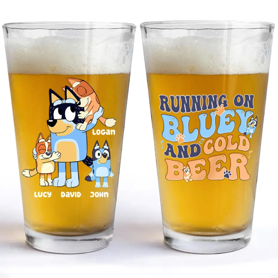 Custom Running on Bluey and Cold Beer, Gift for Dad, Personalised Gift ...